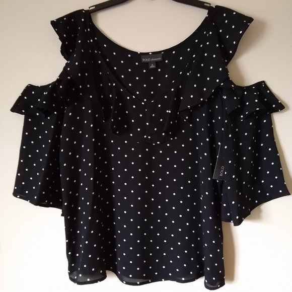 BOLD elements | Tops | Bold Elements Polka Dot Blousenwt | Poshmark